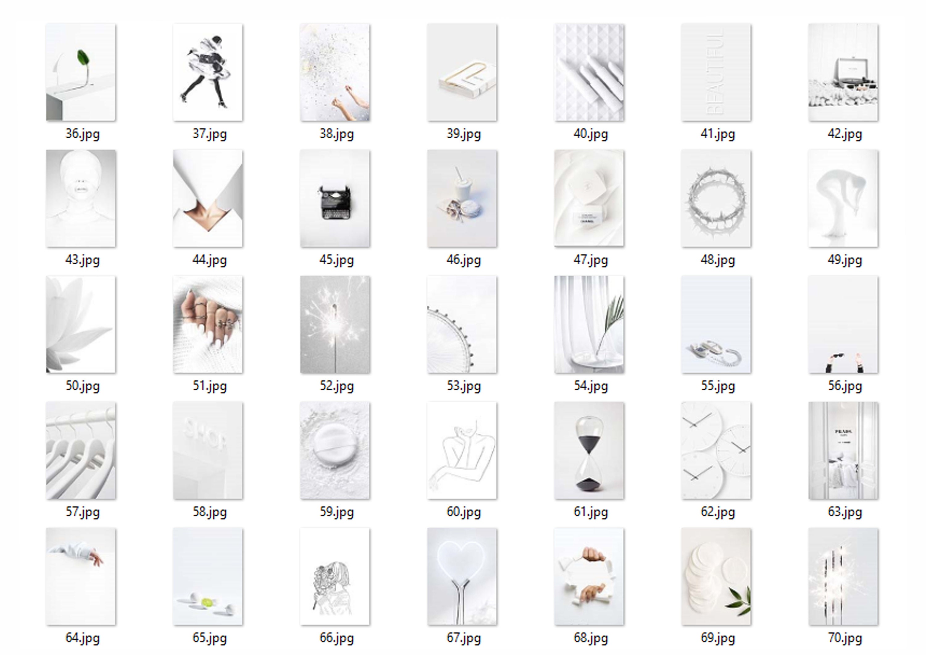 White Wall Collage Kit | Neutral White Aesthetic Photo Collage | White ...