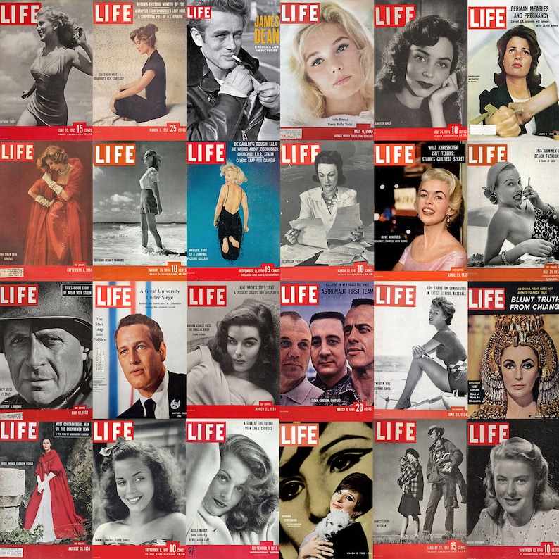 270 PCS Vintage Life Magazine Cover Wall Collage Kit | Retro Life ...