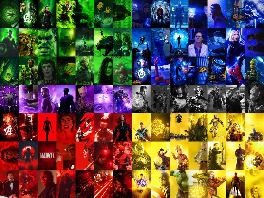 Rainbow Avengers Photo Collage Kit | Marvel Super Hero Wall Decor ...