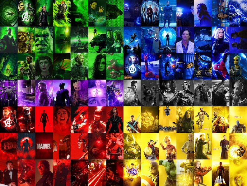 Rainbow Avengers Photo Collage Kit | Marvel Super Hero Wall Decor ...