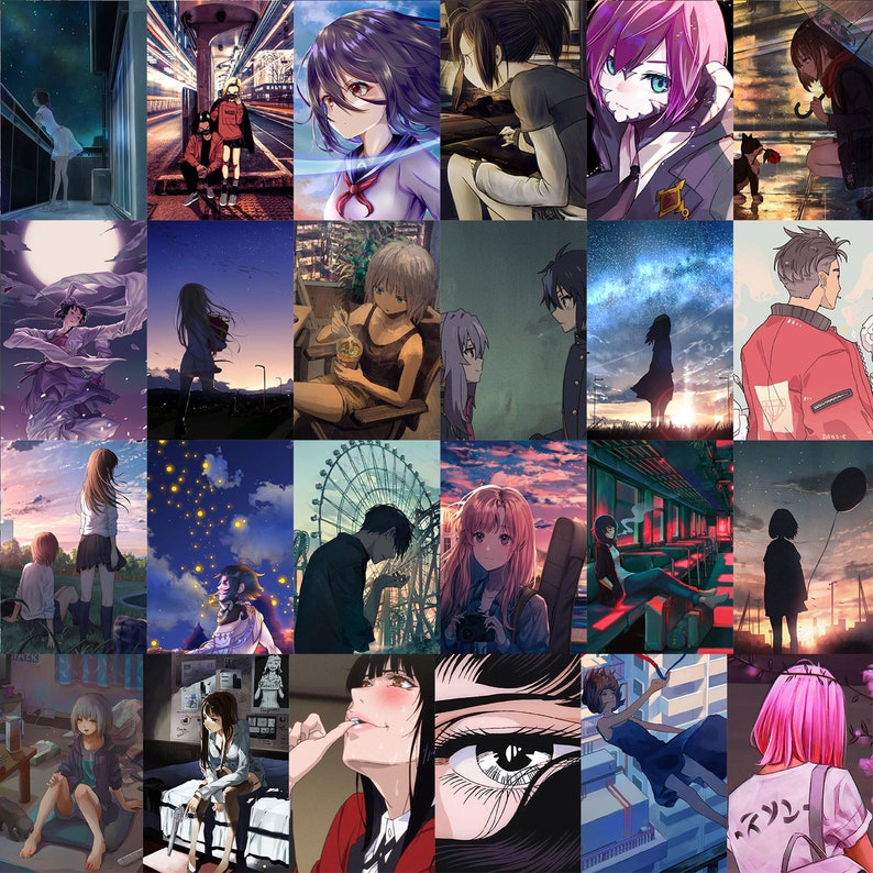 Anime Wall Collage Kit | 150 Aesthetic Manga Art Prints (4x6) (digital ...