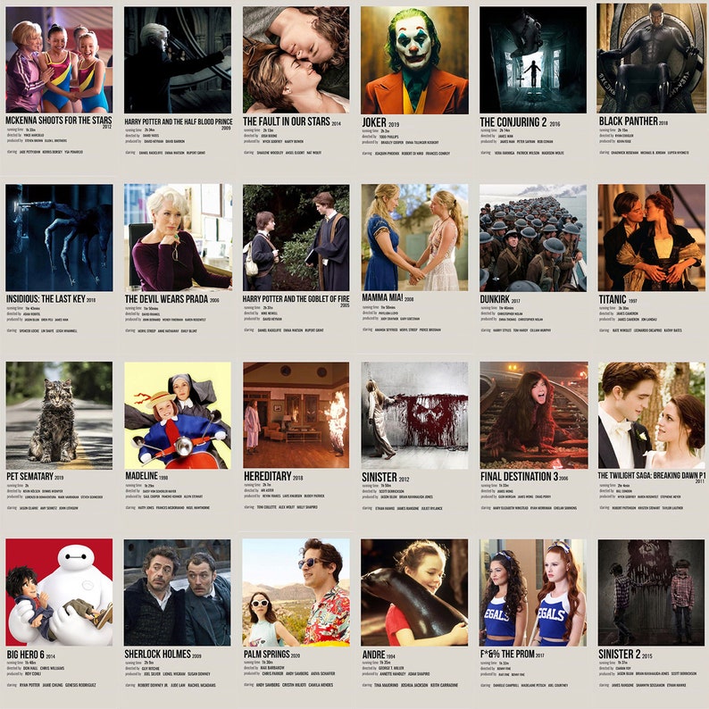 Movie Poster Collage Kit | Aesthetic Room Decor (digital Download 4x6 ...