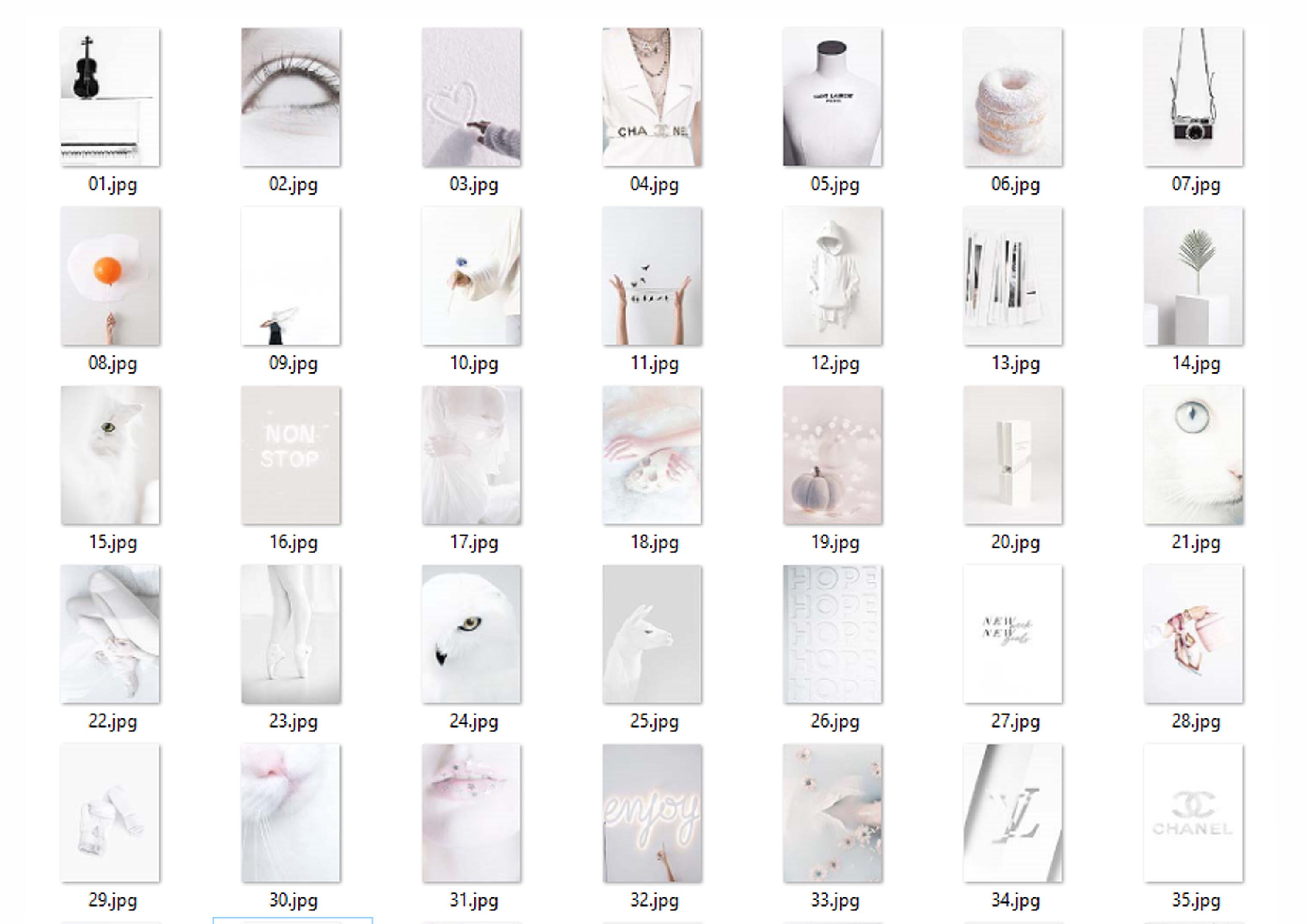 White Wall Collage Kit | Neutral White Aesthetic Photo Collage | White ...