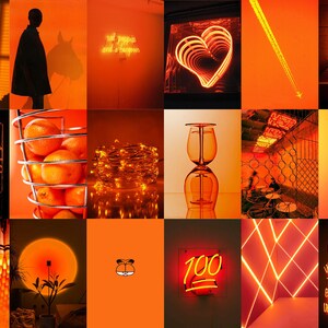 Orange Wall Collage Kit | Orange Wall Collage | Orange Aesthetic ...