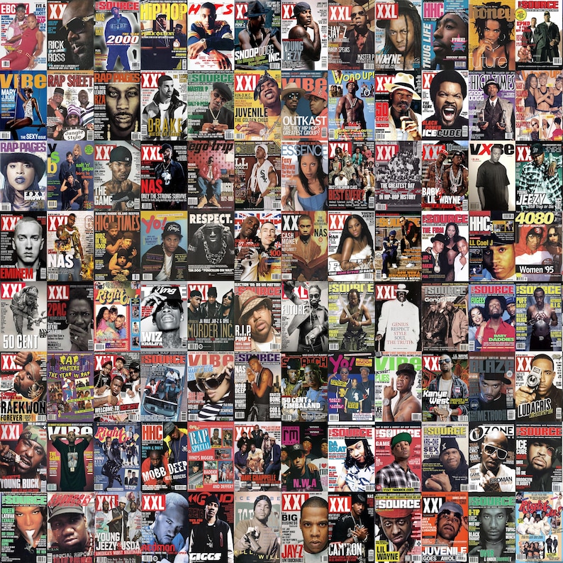 170 PCS Rap Magazines Posters | Retro Rapper Wall Collage Kit ...