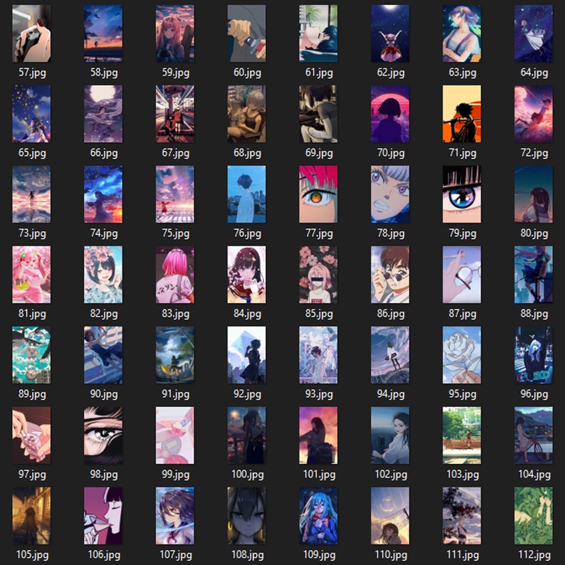 Anime Wall Collage Kit | 150 Aesthetic Manga Art Prints (4x6) (digital ...