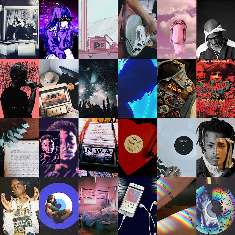 Music Poster Collage Kit | Pop, Rap, Rock, R&B Prints (digital 4x6) - Etsy