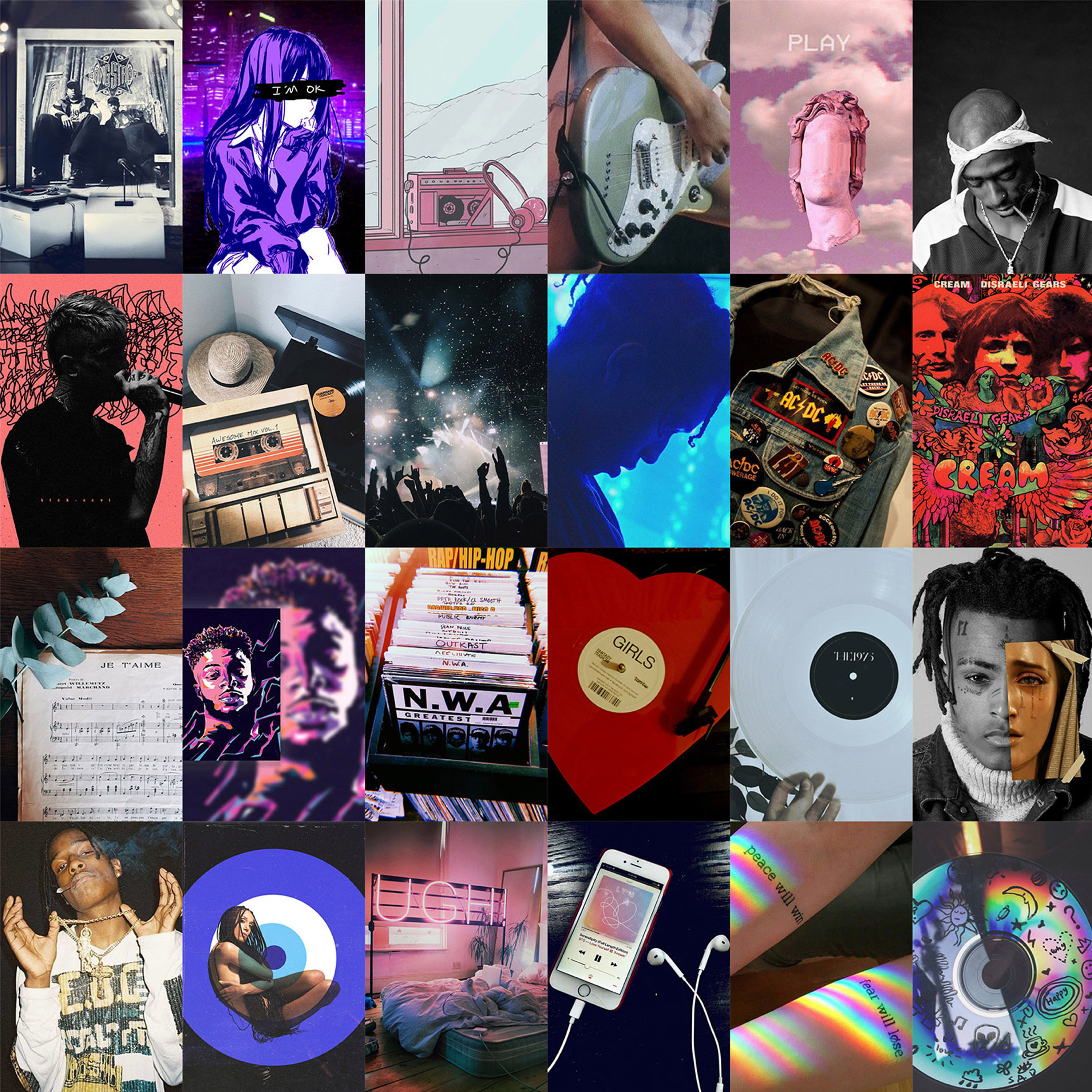 170 PCS Music Poster Wall Collage Kit Music Art Aesthetic Photo Print ...