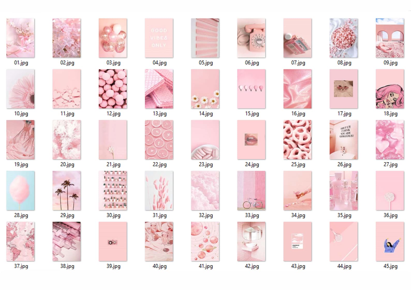 Blush Pink Wall Collage Kit Light Pink Aesthetic Photo - Etsy