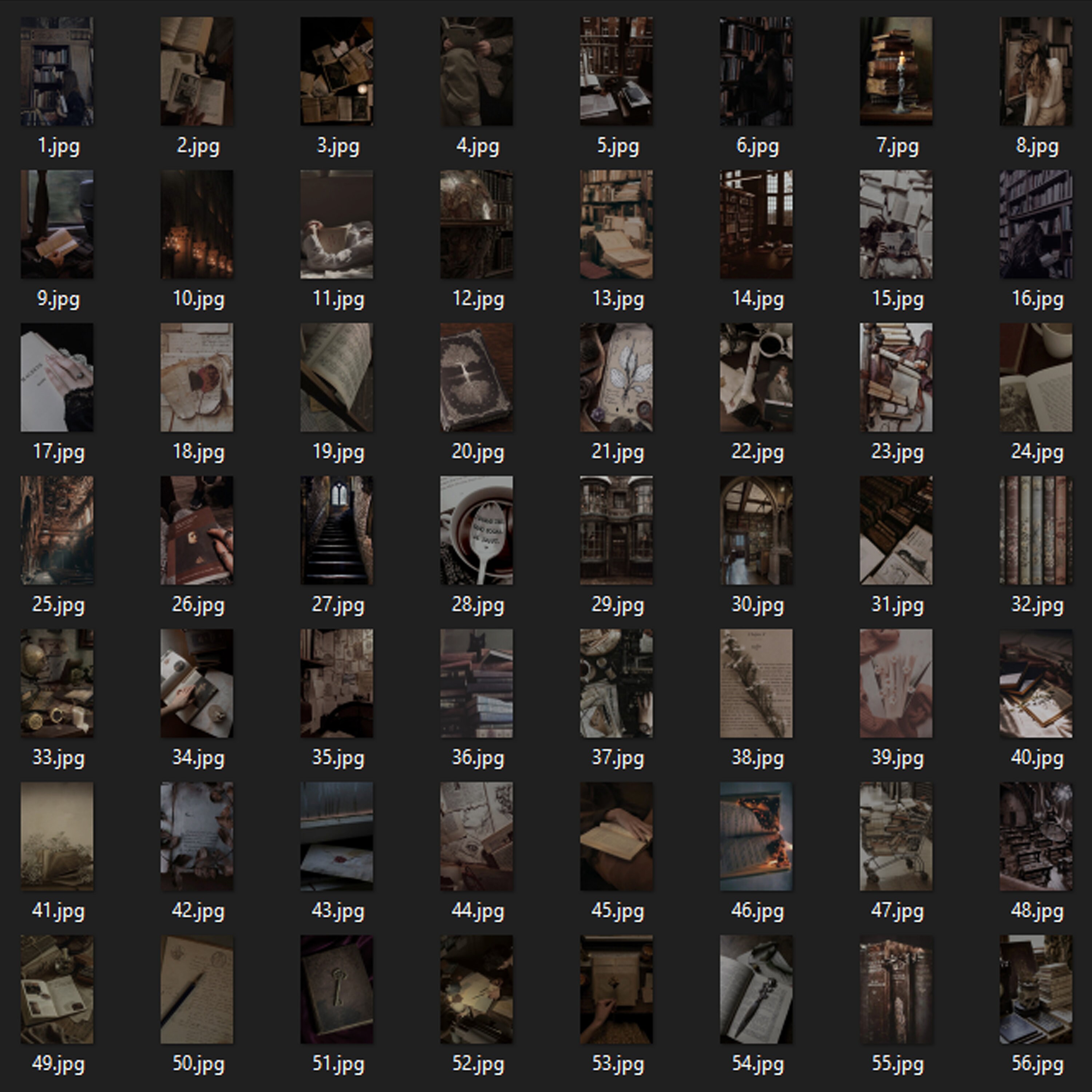 150 PCS Dark Academia Wall Collage Kit | Librarycore Black Aesthetic ...