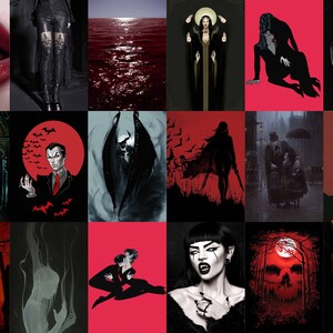 Vampire Poster Wall Collage Kit | Vintage Horror Aesthetic Photo ...