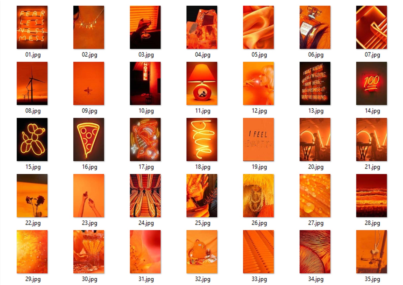 Orange Wall Collage Kit | Orange Wall Collage | Orange Aesthetic ...