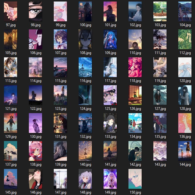 Anime Wall Collage Kit | 150 Aesthetic Manga Art Prints (4x6) (digital ...