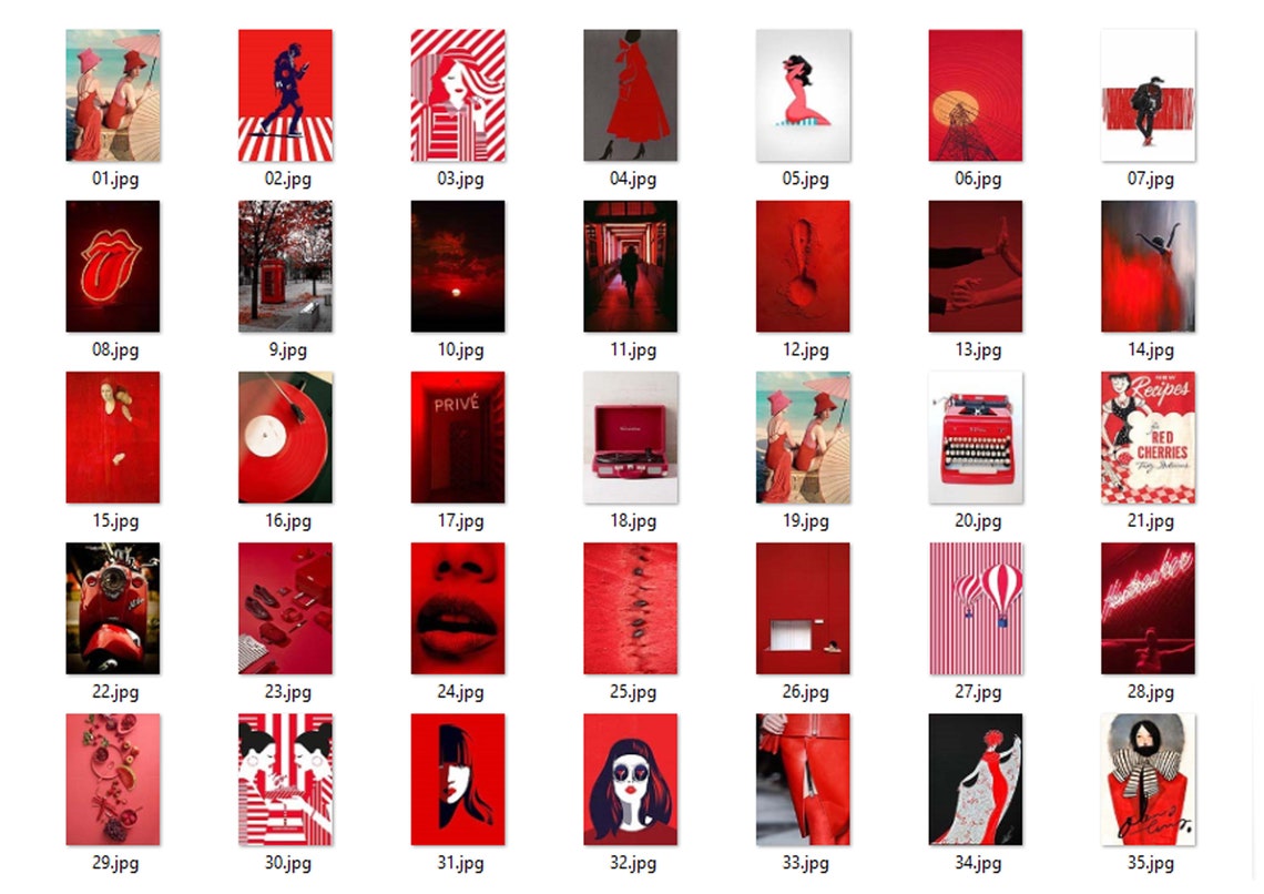 Red Wall Collage Kit Boujee Red Aesthetic Photo Collage - Etsy Canada