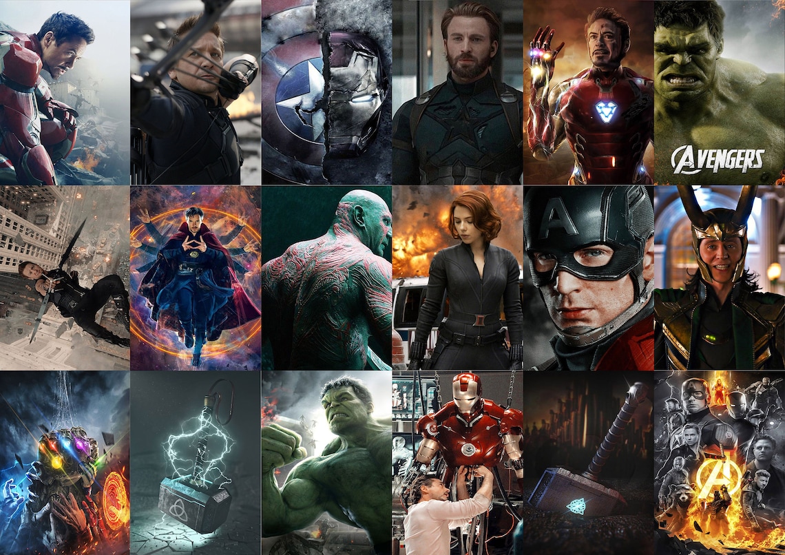 Avengers Photo Collage Kit | Marvel Super Hero Room Decor (digital ...