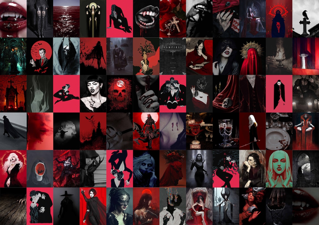 Vampire Aesthetic Photo Collage Kit | Vintage Horror Room Decor ...