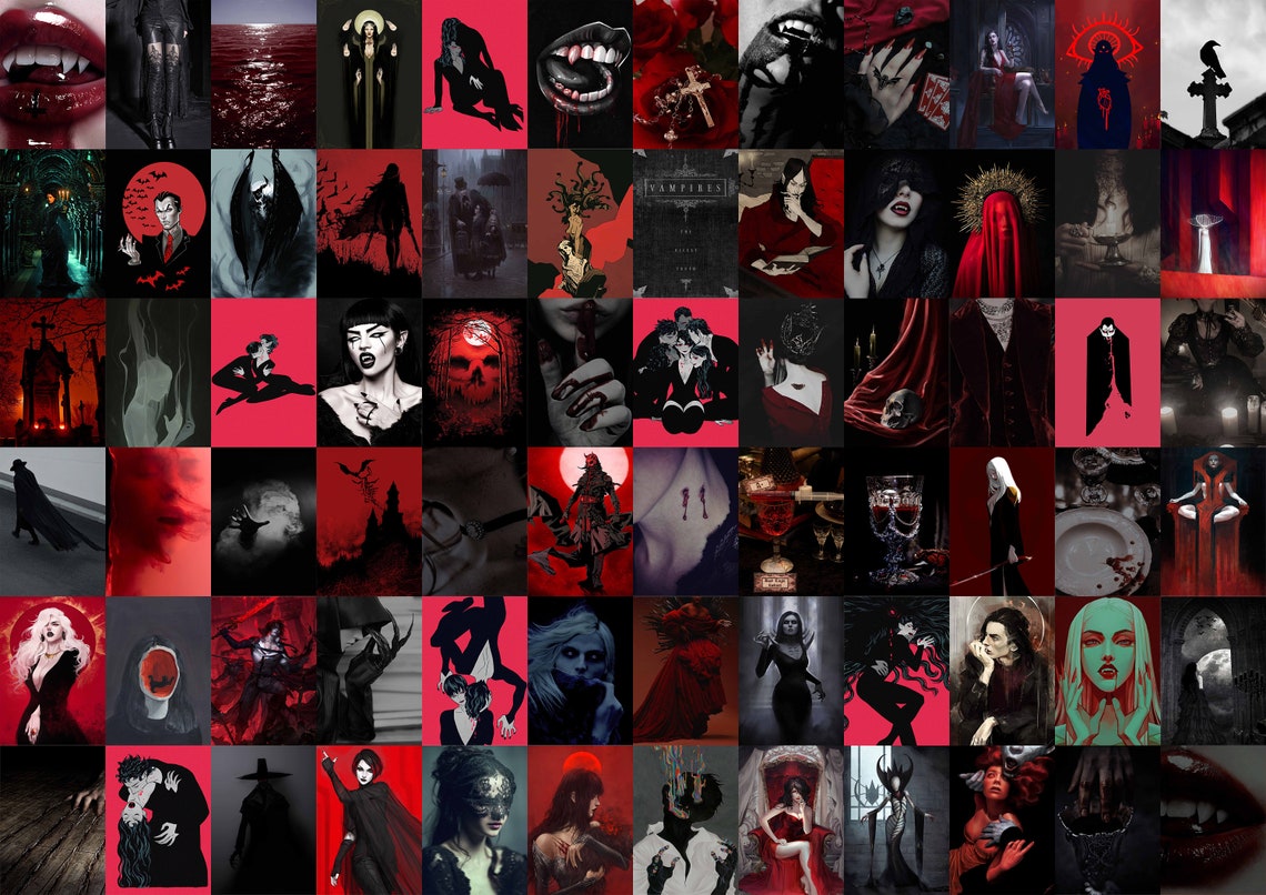 Vampire Poster Wall Collage Kit Vintage Horror Aesthetic - Etsy