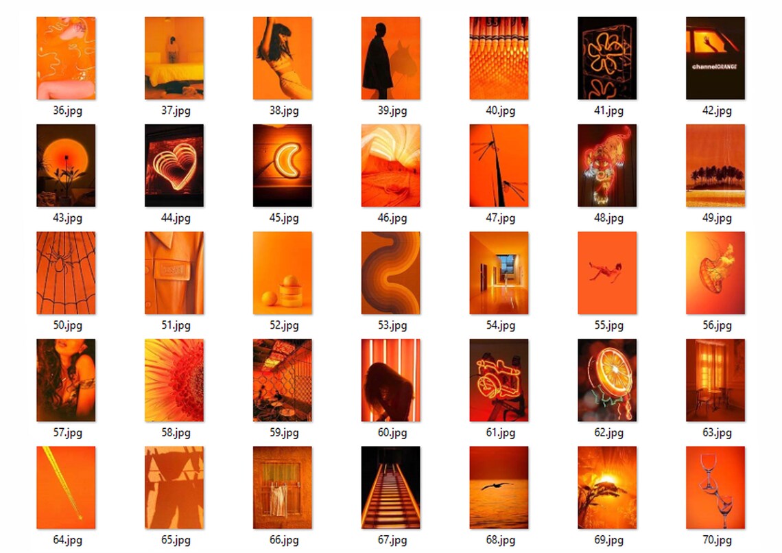 Orange Wall Collage Kit Orange Wall Collage Orange Aesthetic Collage ...