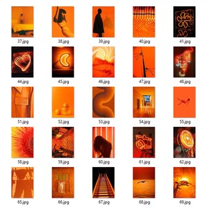 Orange Wall Collage Kit | Orange Wall Collage | Orange Aesthetic ...
