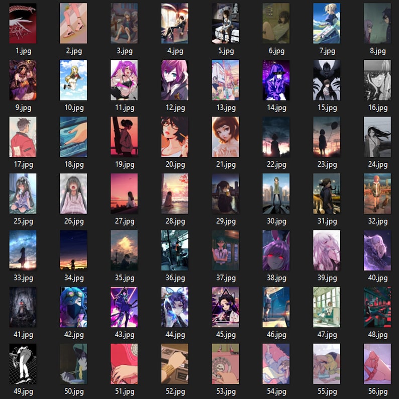 Anime Wall Collage Kit | 150 Aesthetic Manga Art Prints (4x6) (digital ...