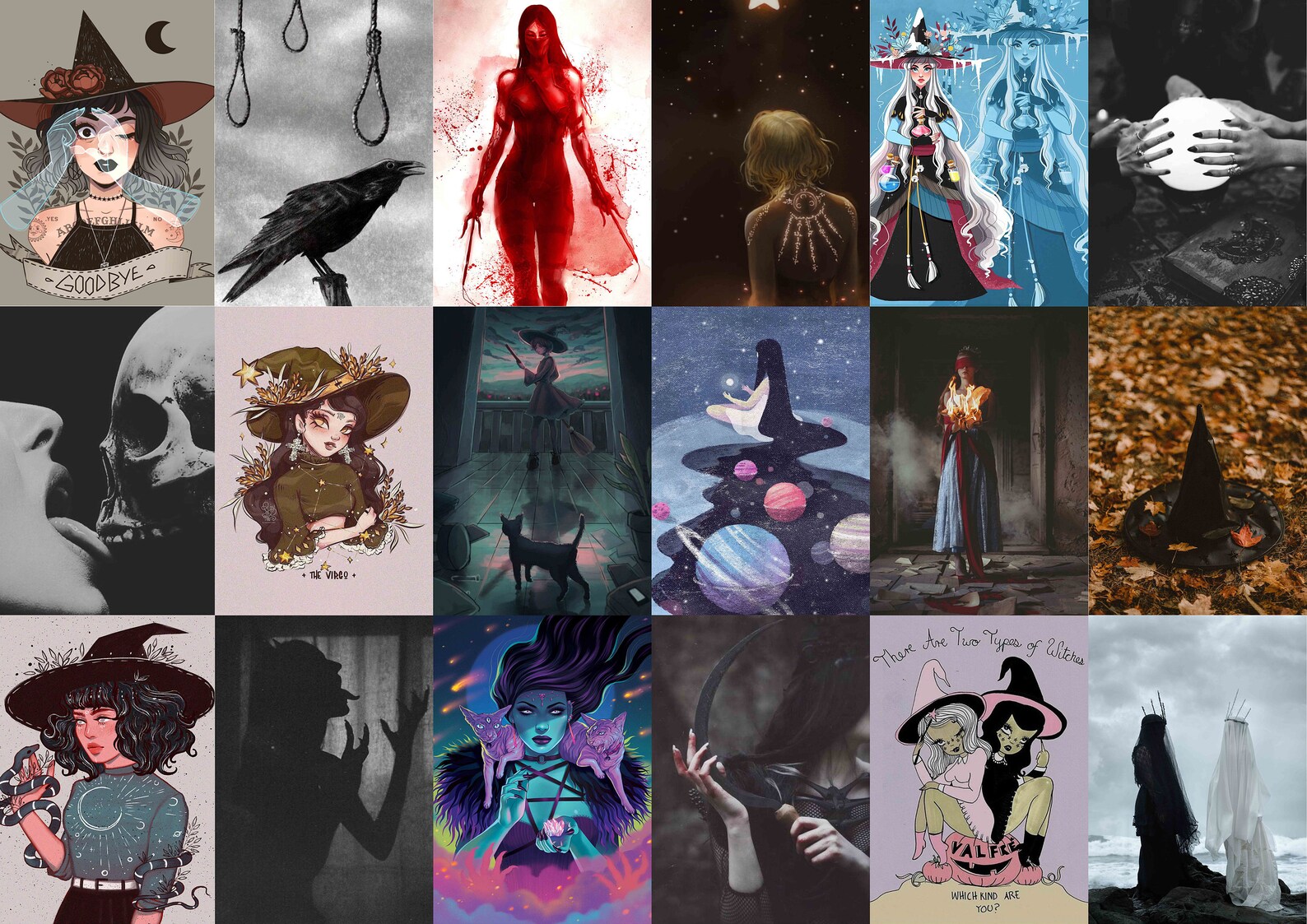 Witch Aesthetic Wall Collage Kit Witchy Decor Witchcraft Starterkit ...