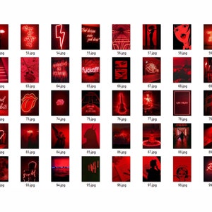 Red Aesthetic Collage Kit | Neon Room Decor (digital Download) - Etsy