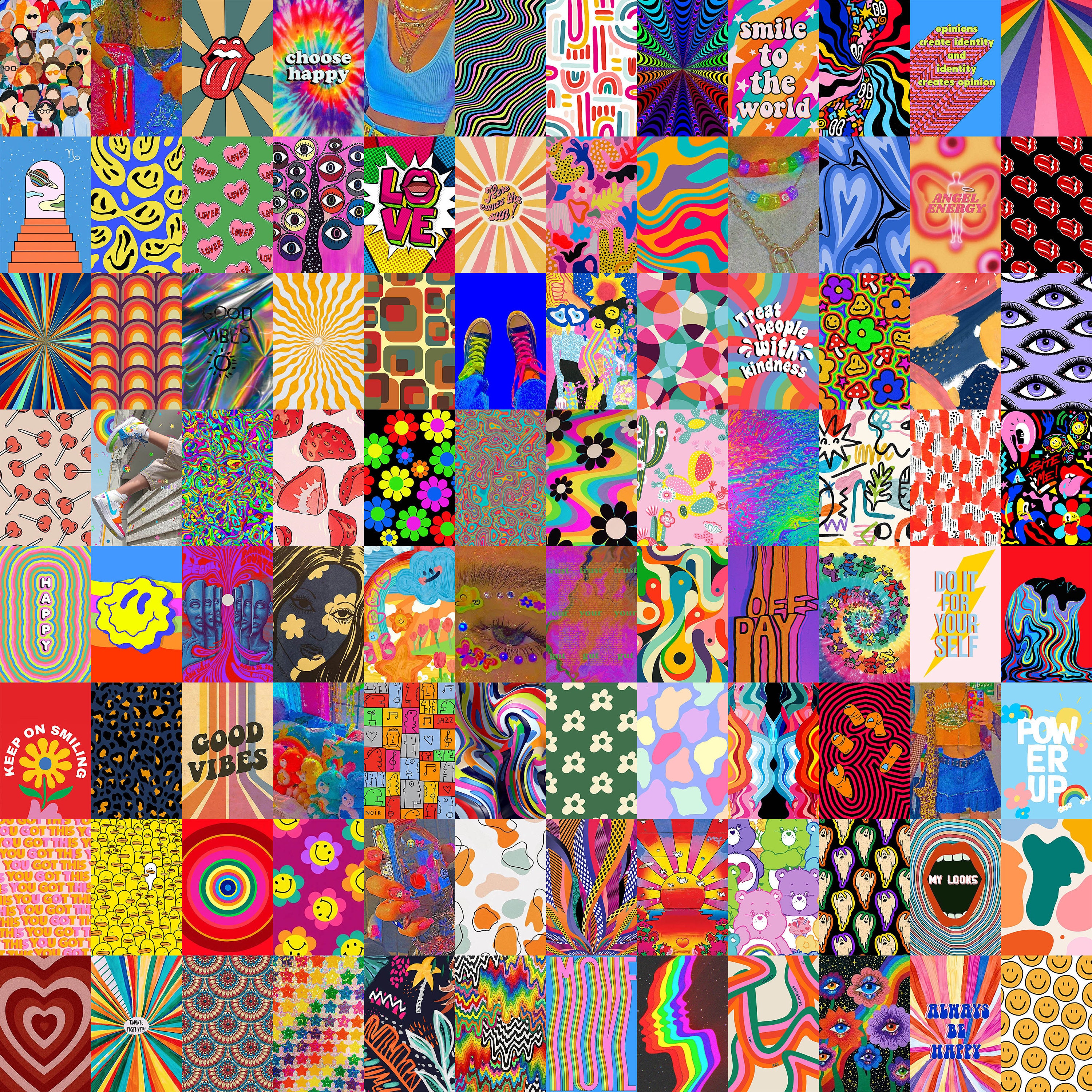 Kidcore Wall Collage Kit | Retro Indie Aesthetic Room Decor (digital ...