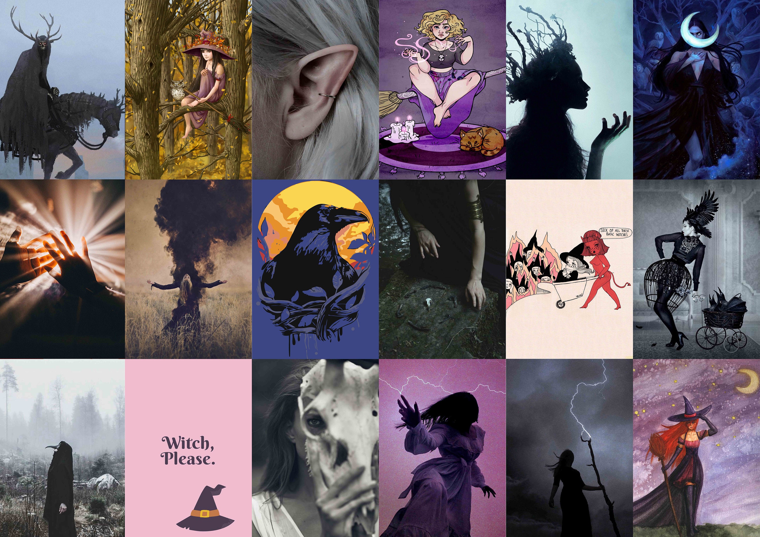 Witch Aesthetic Wall Collage Kit Witchy Decor Witchcraft Starterkit ...