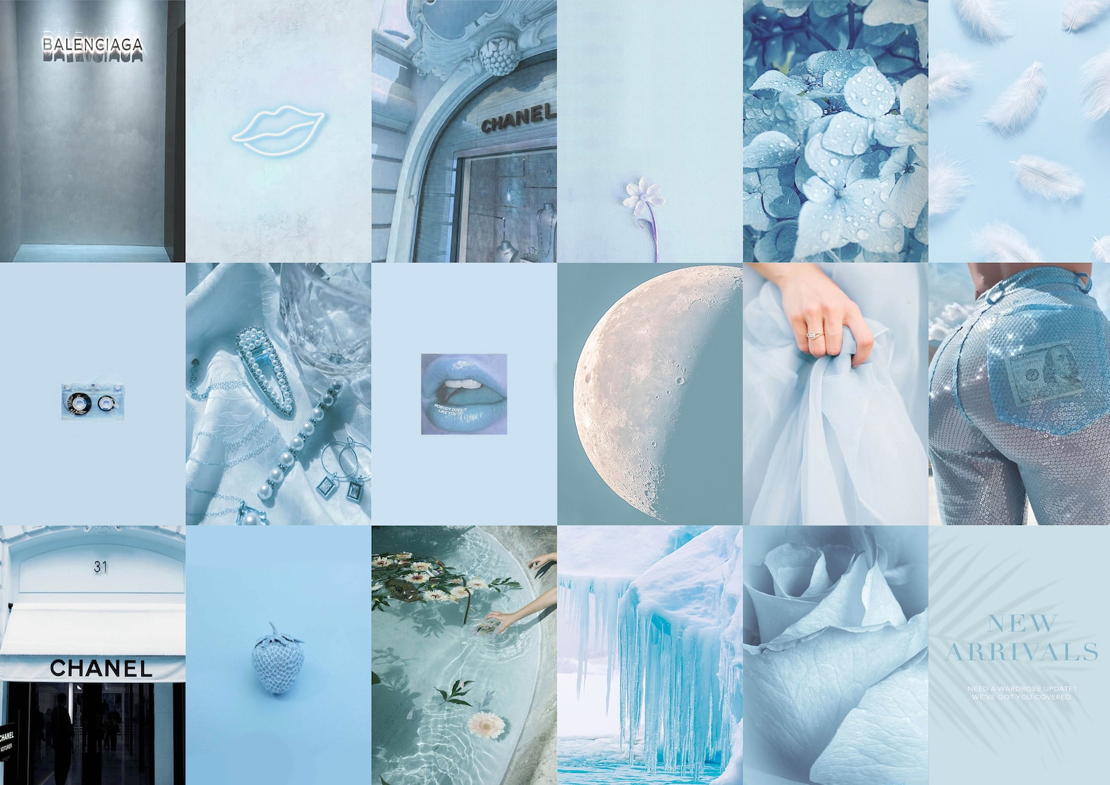 Light Blue Aesthetic Collage Kit | Ocean Room Decor (digital Download ...