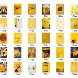 Pastel Yellow Wall Collage Kit | Yellow Aesthetic Photo Collage ...