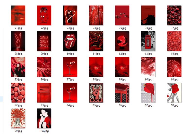 Red Wall Collage Kit | Boujee Red Aesthetic Photo Collage | Neutral Red ...