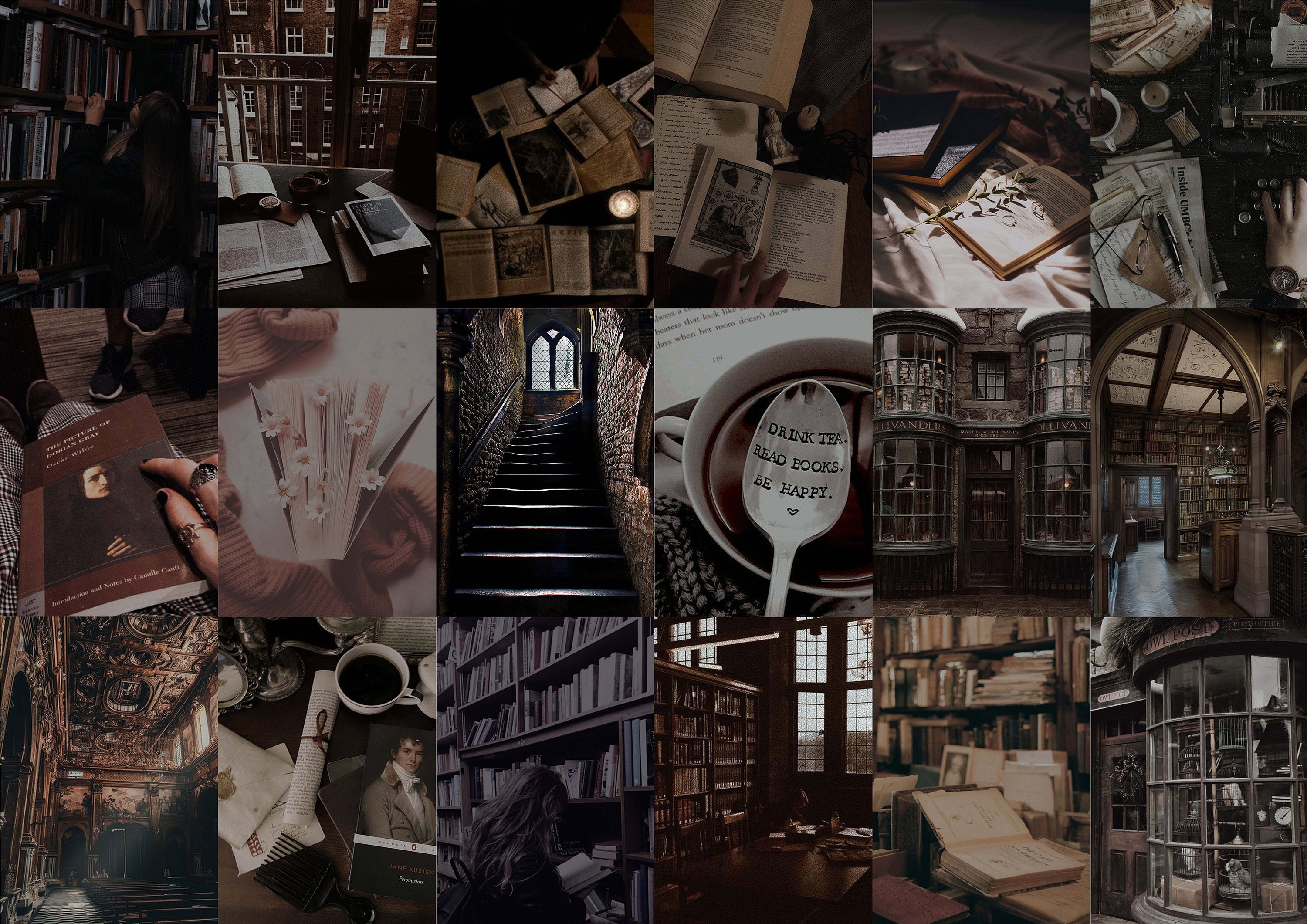 Dark Academia Wall Collage Kit Academia Collage Kit Wall | Etsy New Zealand