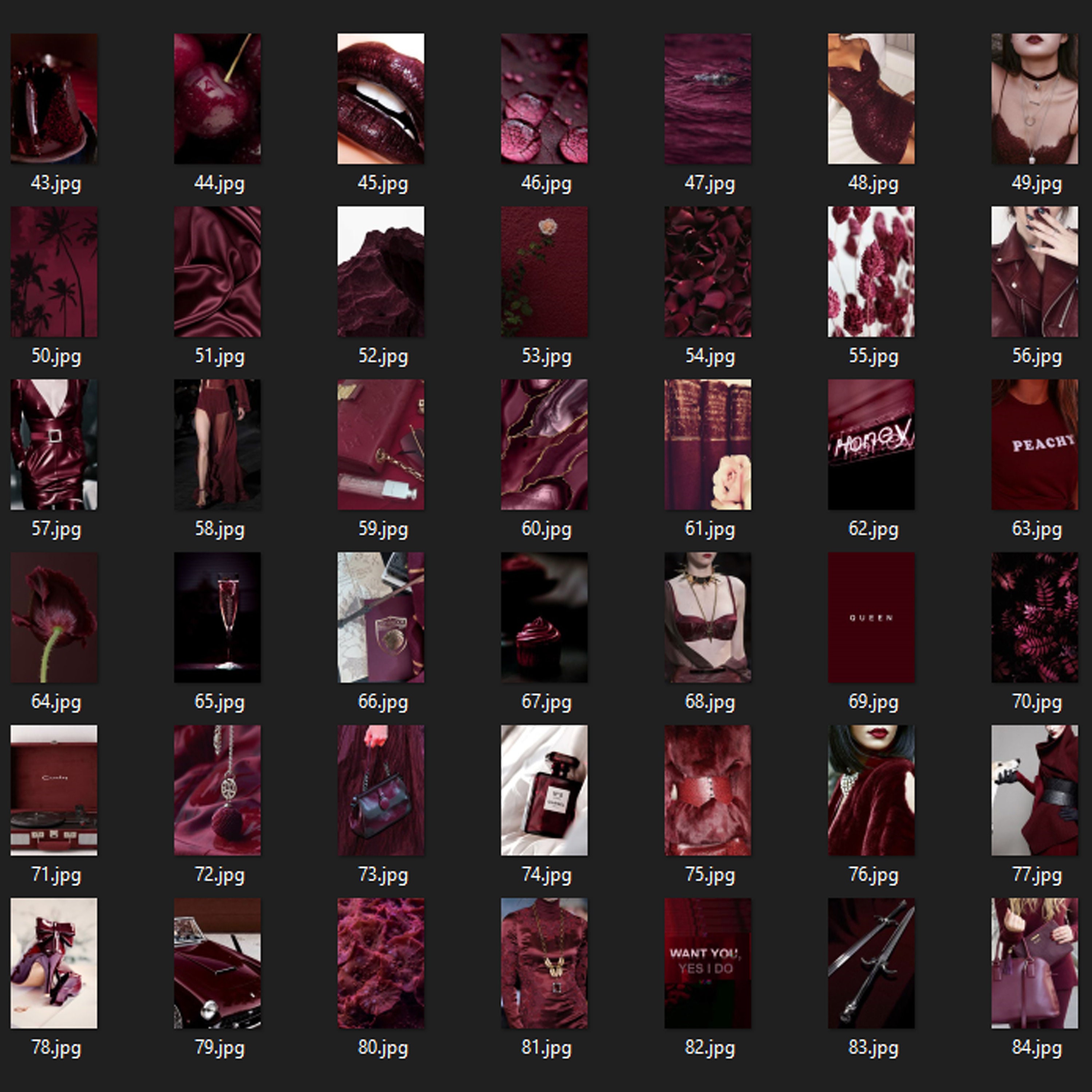 105 PCS Burgundy Red Wall Collage Kit Dark Red Aesthetic Photo Collage ...