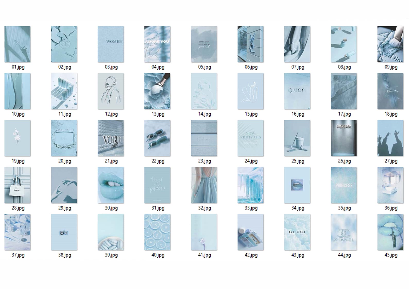Light Blue Aesthetic Photo Collage Baby Blue Wall Collage - Etsy