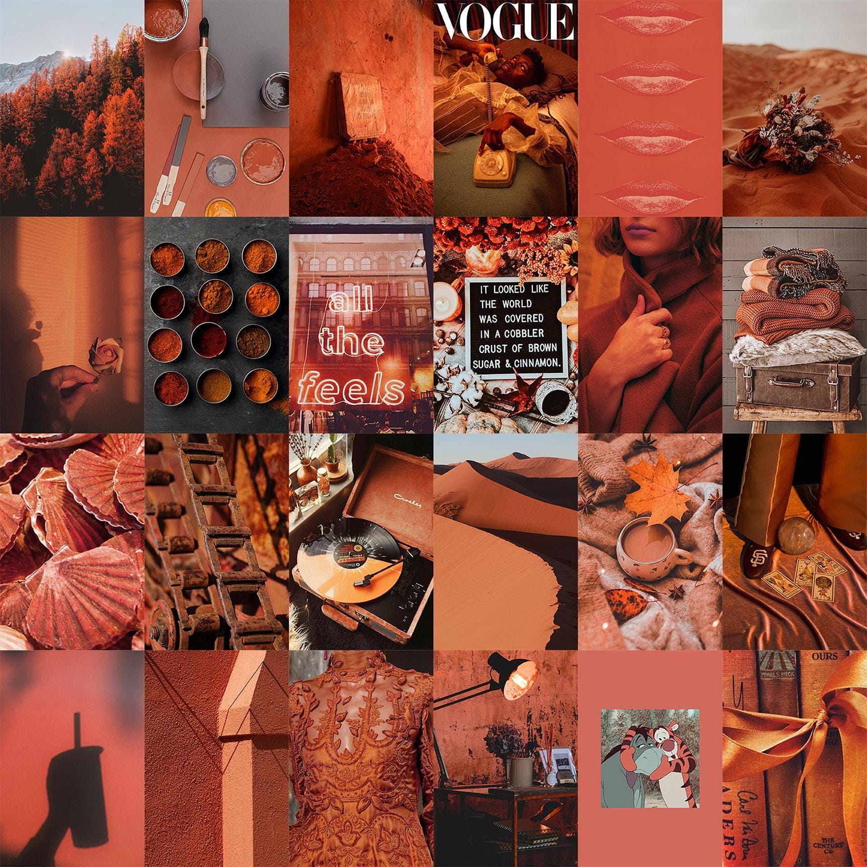 Burnt Orange Photo Collage Kit | Aesthetic Room Decor (digital Item) - Etsy