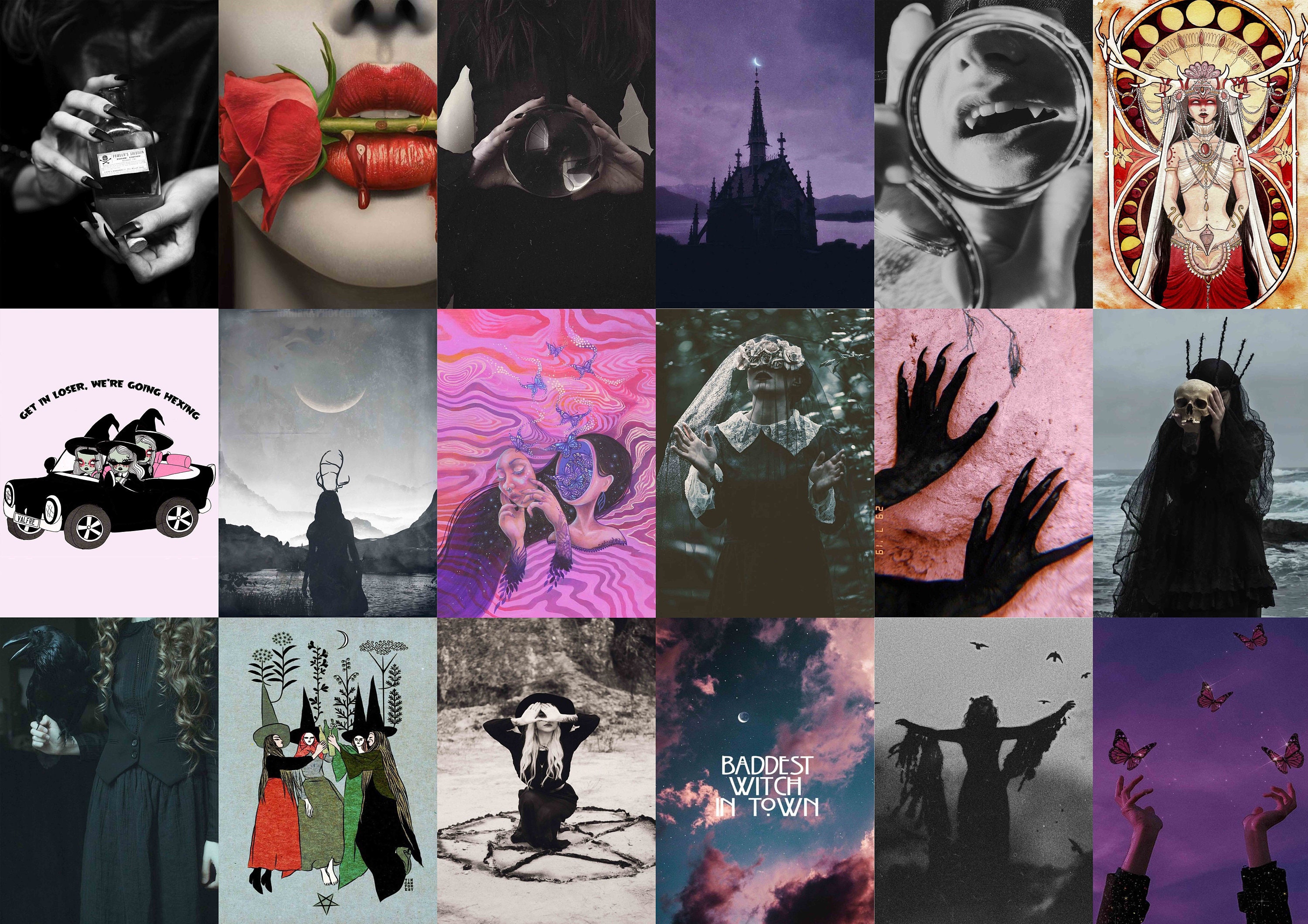 Witch Aesthetic Wall Collage Kit Witchy Decor Witchcraft - Etsy