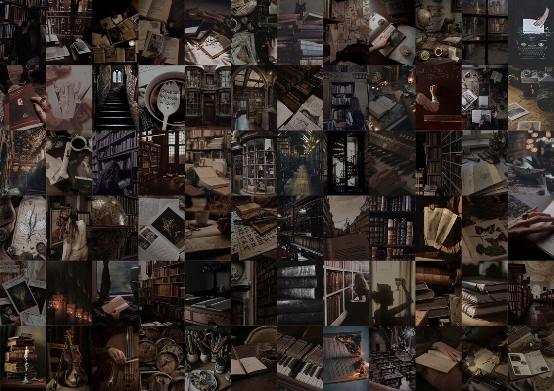 Dark Academia Aesthetic Photo Collage Kit | 157 PCS (digital Download ...