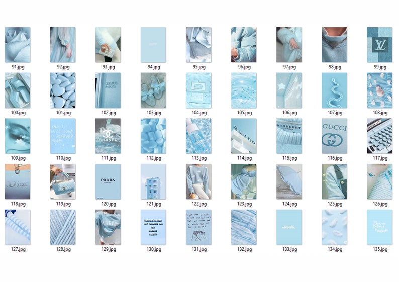 Light Blue Aesthetic Collage Kit | Ocean Room Decor (digital Download ...