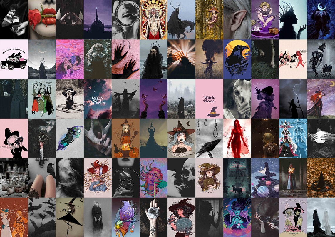 Witch Aesthetic Wall Collage Kit Witchy Decor Witchcraft - Etsy