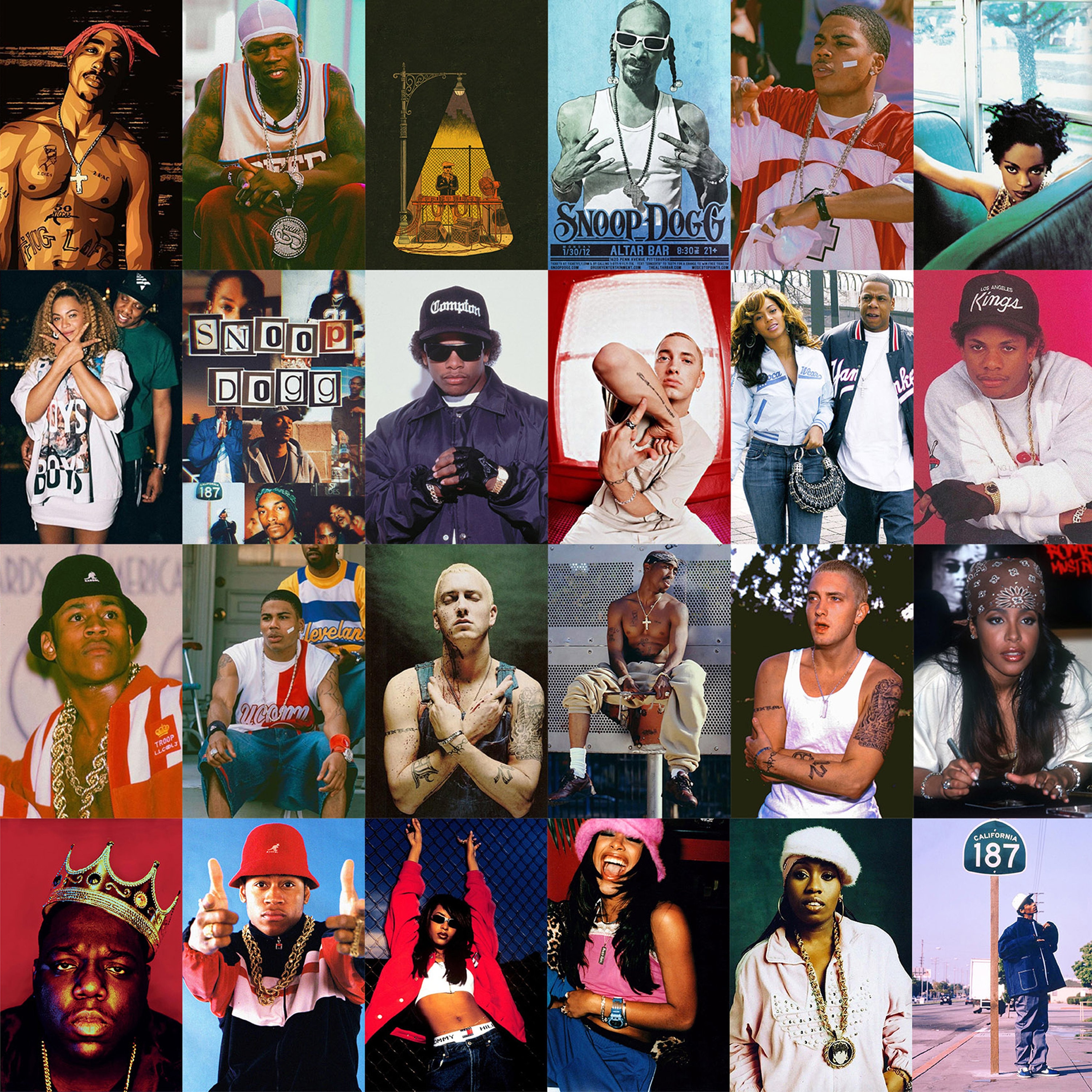 205 PCS Vintage Rap and Hip Hop Posters Retro Rapper Wall Collage Kit ...