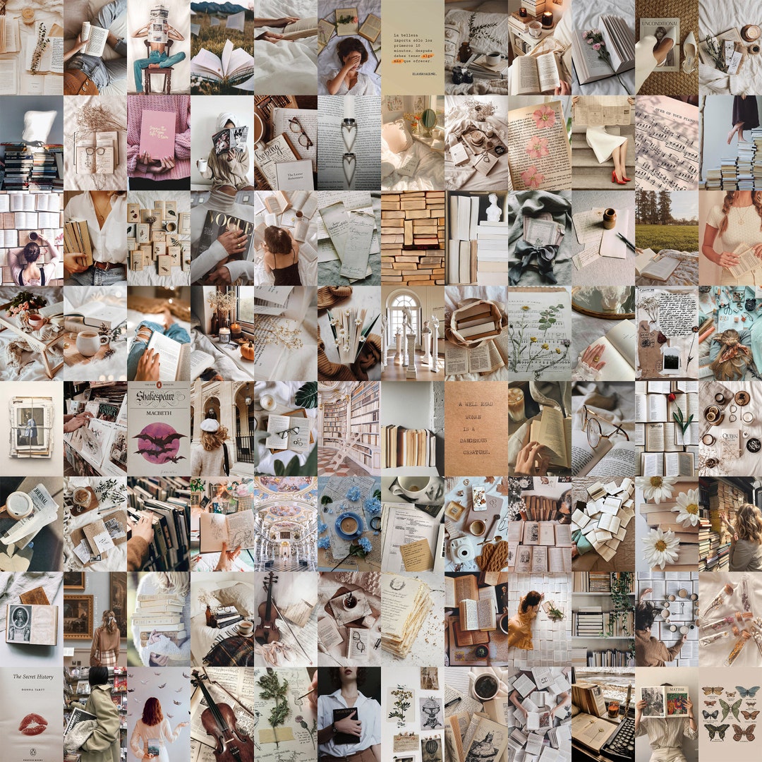 135 PCS Light Academia Wall Collage Kit | Library Aesthetic Photo ...