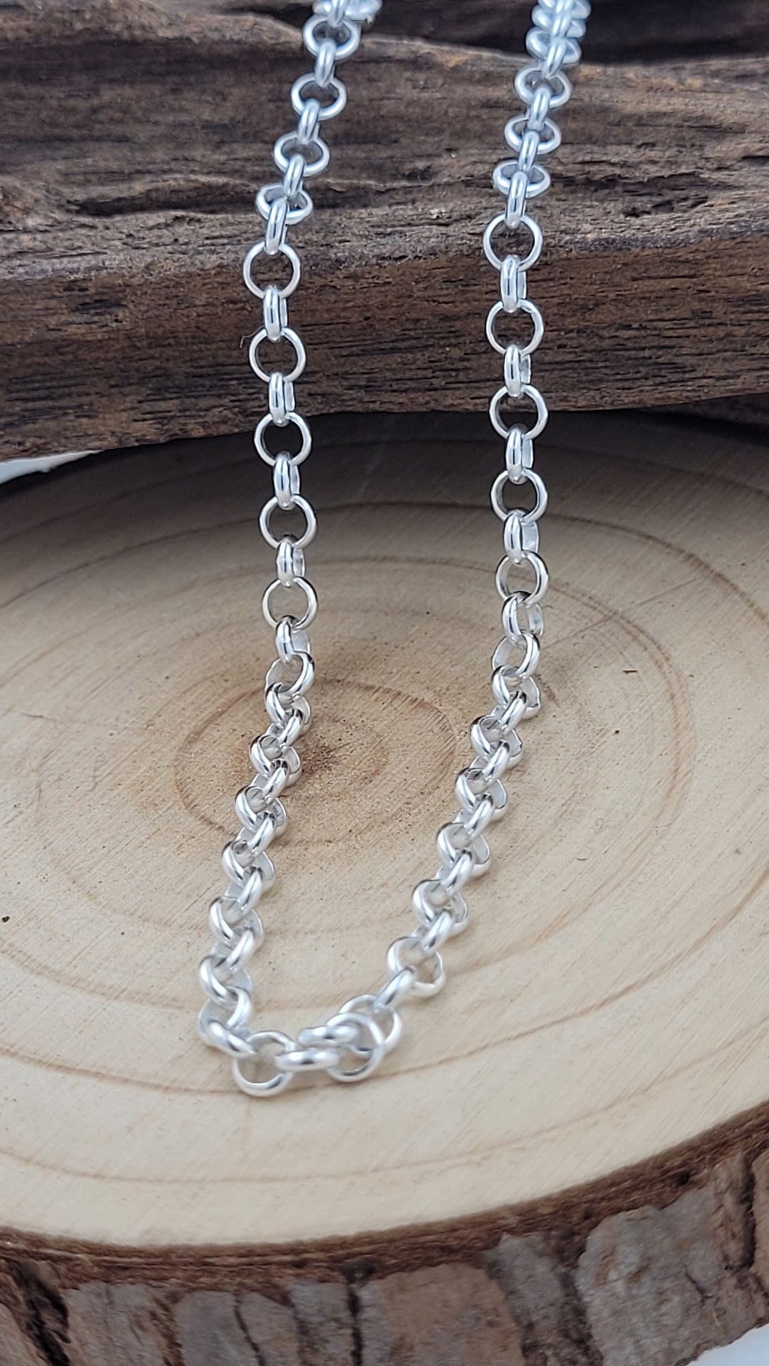 Sterling Silver Chunky Round Belcher Cable Chain 16 40 40cm 102cm 3.4mm ...