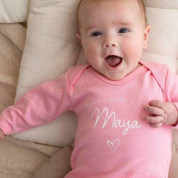 Hello World Newborn Outfit Girl - Etsy