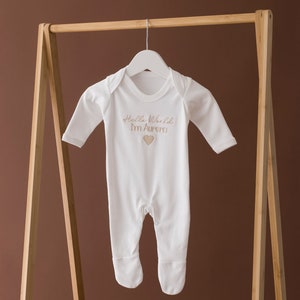Personalised Hello World Baby Grow Embroidered Newborn Baby Gifts ...