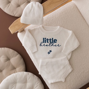 Little Brother Knitted Baby Outfit Embroidered Newborn Baby Gifts ...