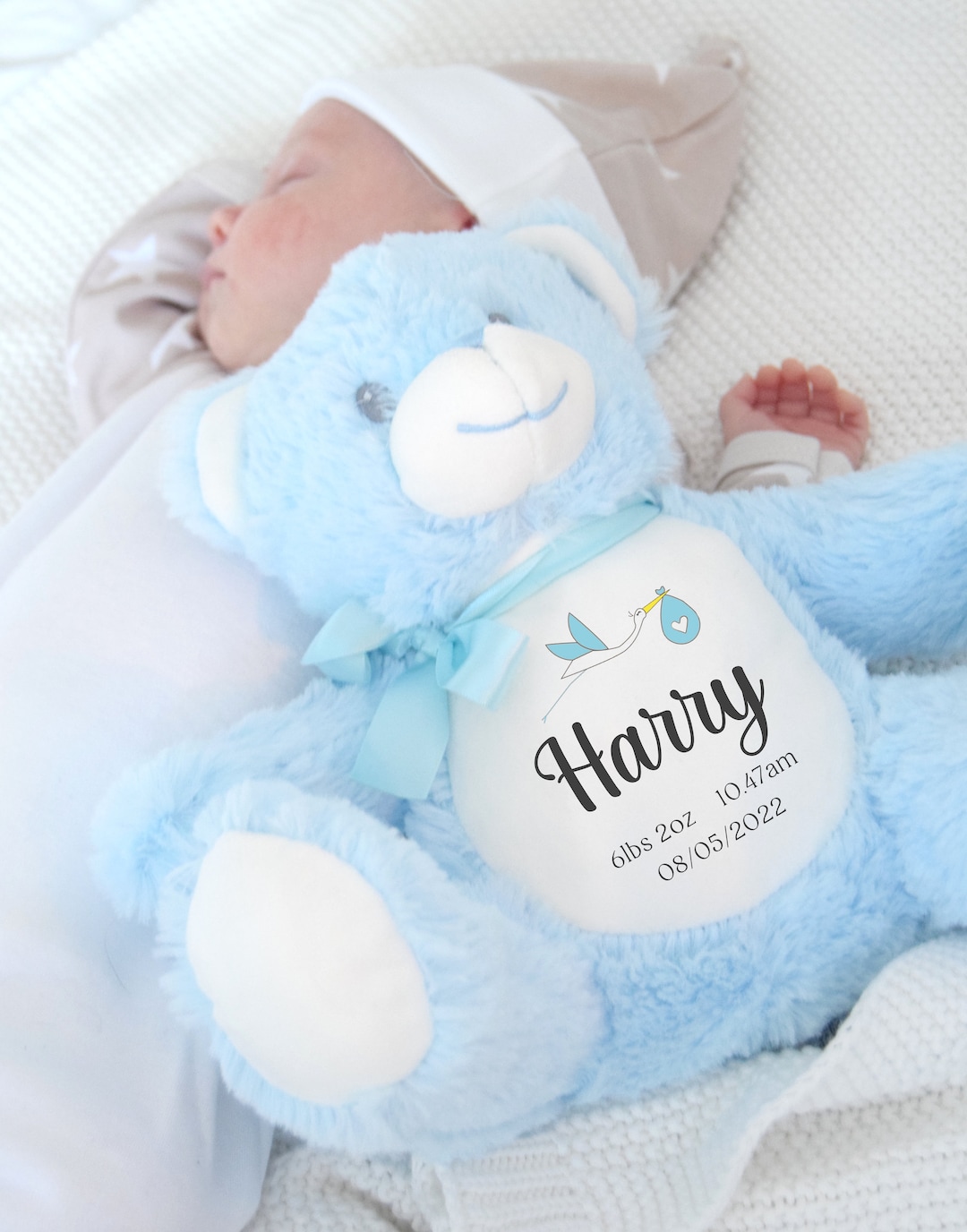 Personalised Birth Detail Baby Teddy Mini Baby Newborn Teddy Gifts ...