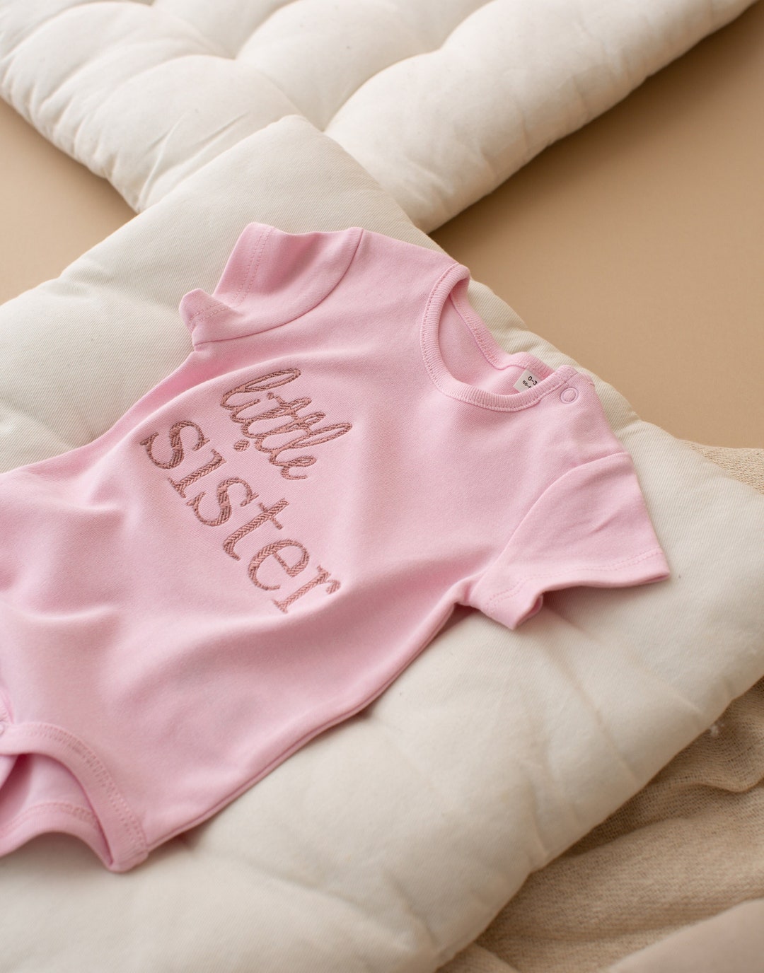 Embroidered Little Sister Baby Vest - Personalised Sleep Suit - Newborn ...