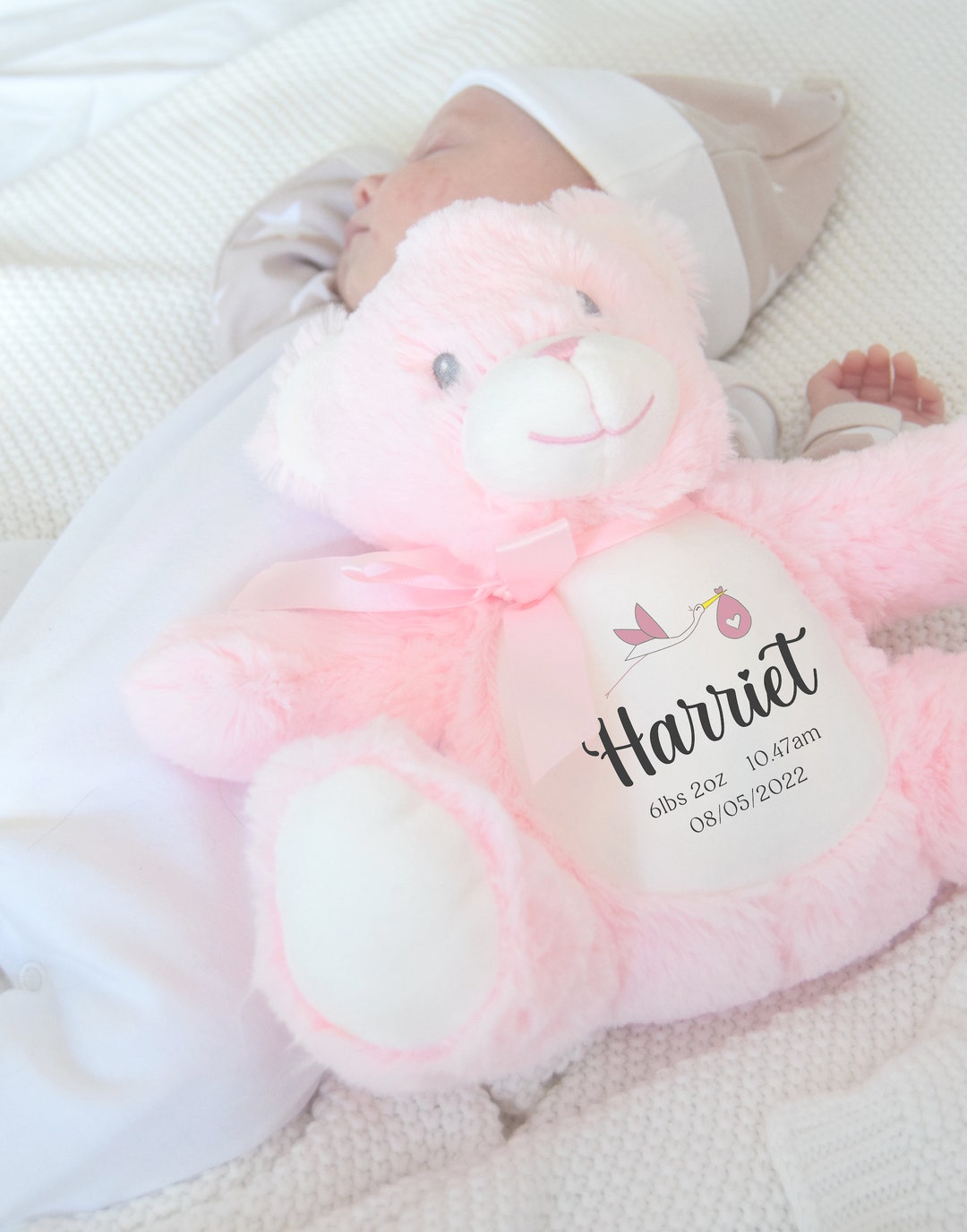 Personalised Birth Detail Baby Teddy Mini Baby Newborn Teddy Gifts ...