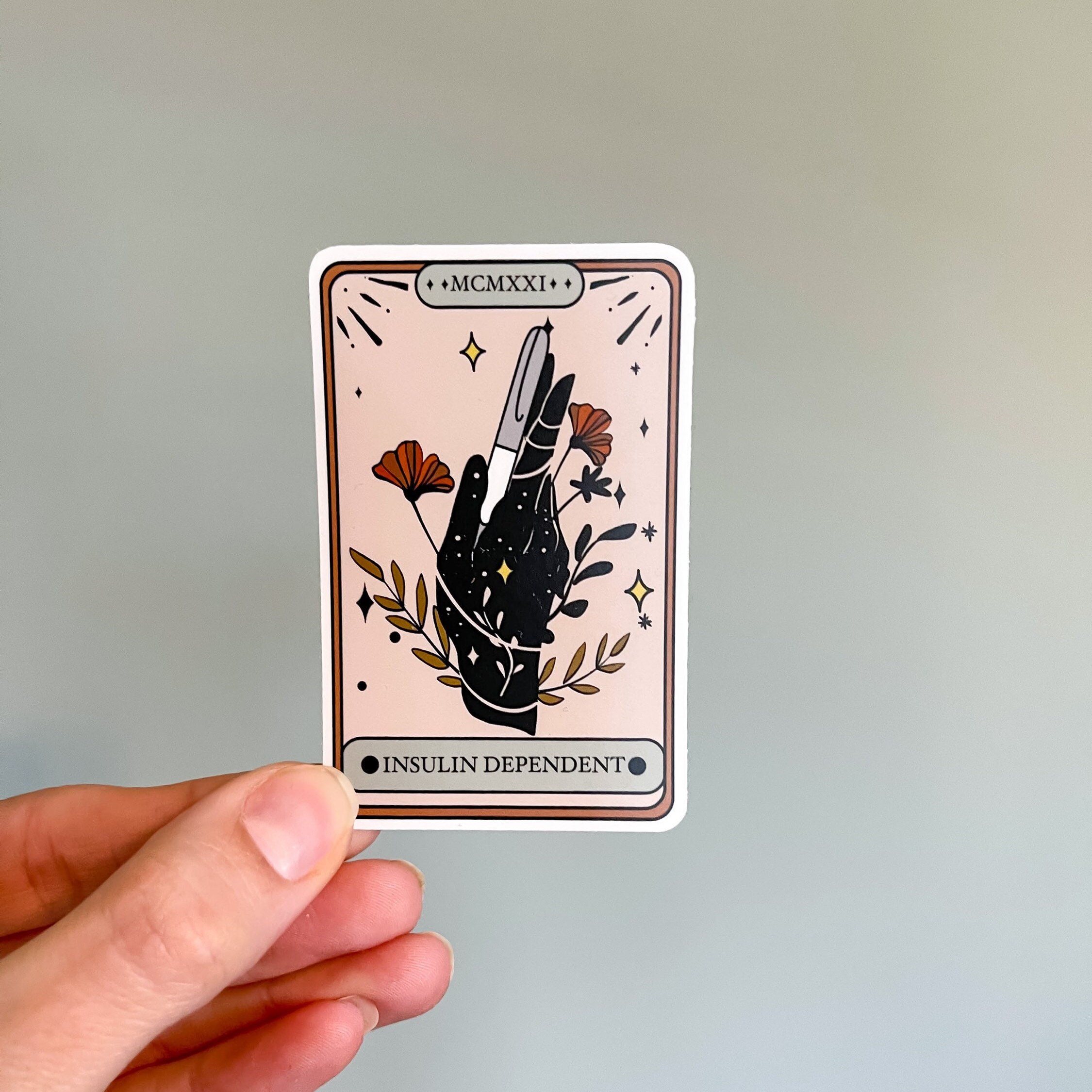 T1D Insulin Dependent Tarot Card Sticker Diabetes Type 1 - Etsy