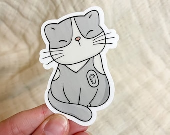 T1D Glucometer Black & White Cat Sticker , Diabetes, Type 1, T1D, Type ...